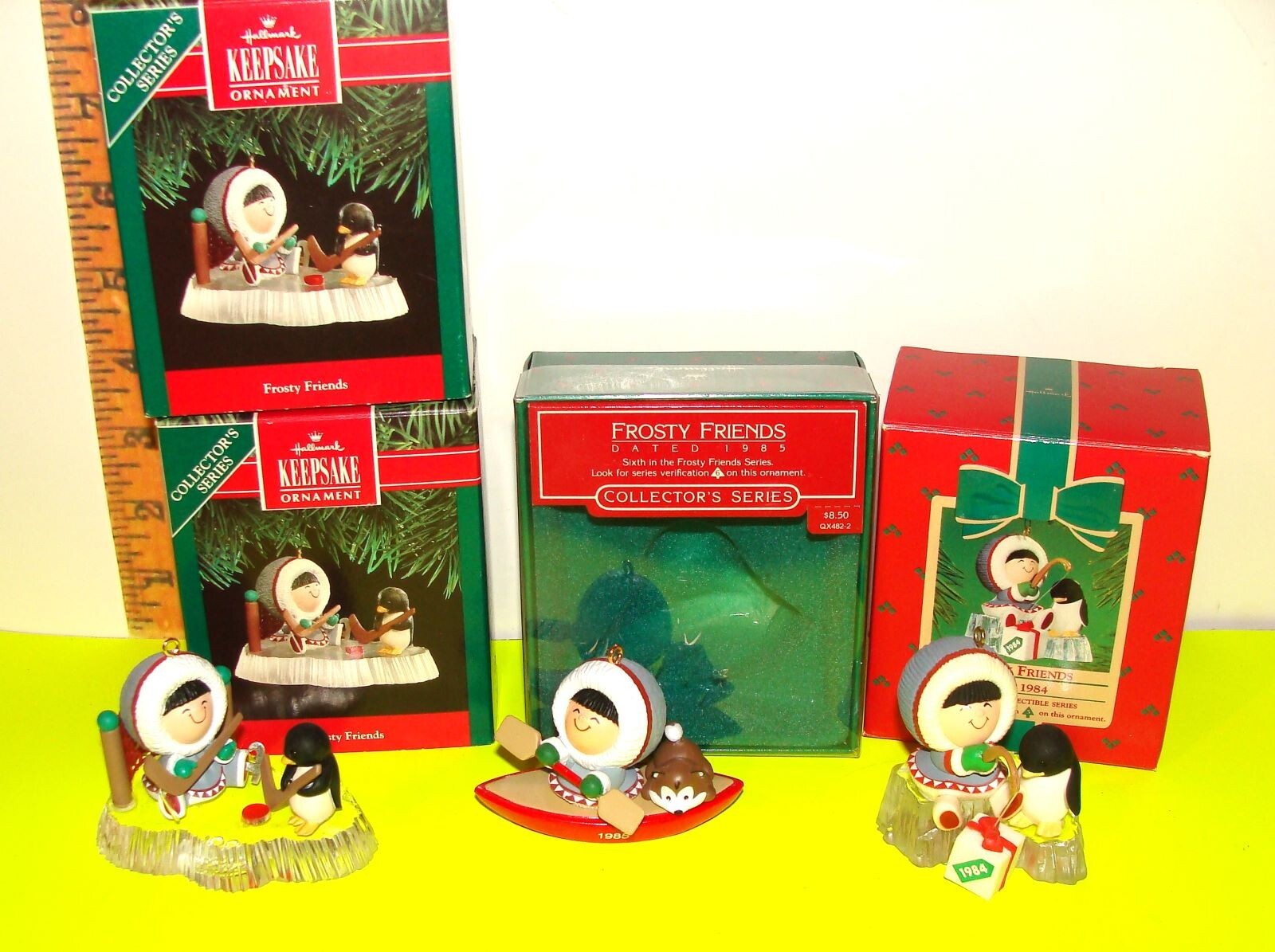 3 Hallmark Christmas ornaments FROSTY FRIENDS series ESKIMOS & PENGUINS ...