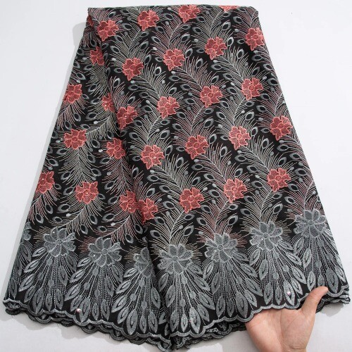 Swiss Voile Lace African Cotton Crystal Lace High Quality Stones Cotton ...