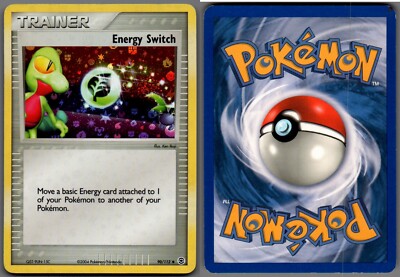 2004 Pokemon, EX Firered & Leafgreen, #90/112 Energy Switch, Reverse ...