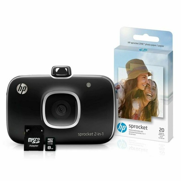 HP 5MS96A Sprocket 2-in-1 Portable Photo Printer & Instant Camera with ...