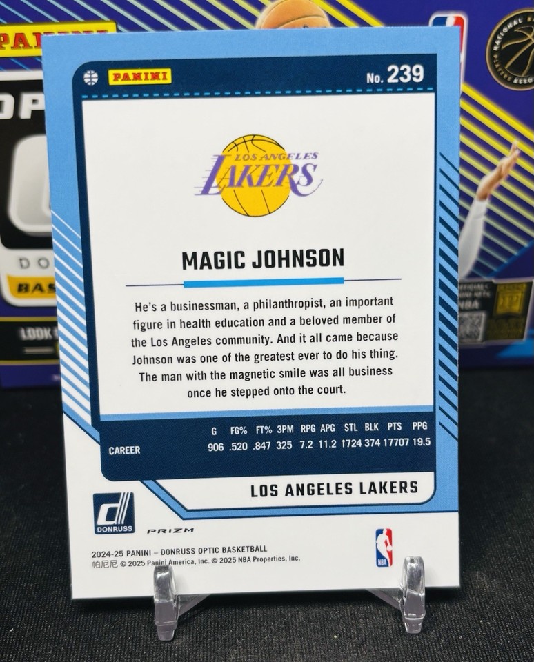 Magic Johnson PURPLE PRIZM 2024-25 Donruss Optic Legends • Team Color ...