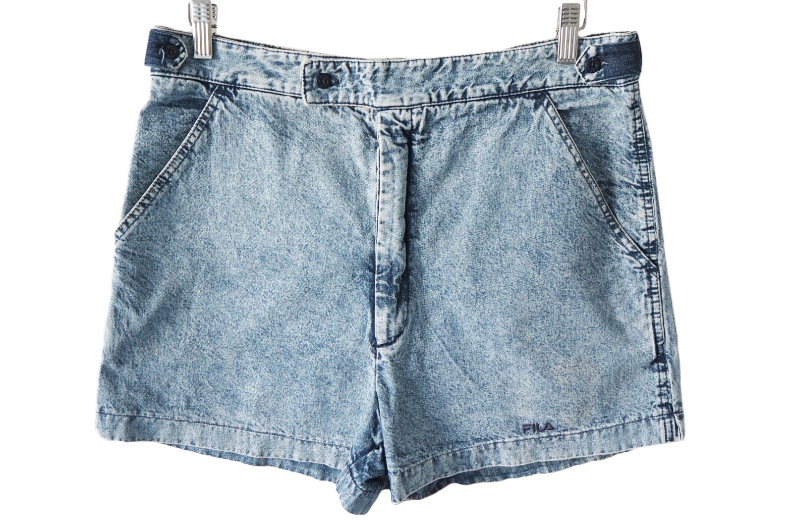 Vintage FILA Tennis Denim Shorts blue 90s retro sport… - Gem