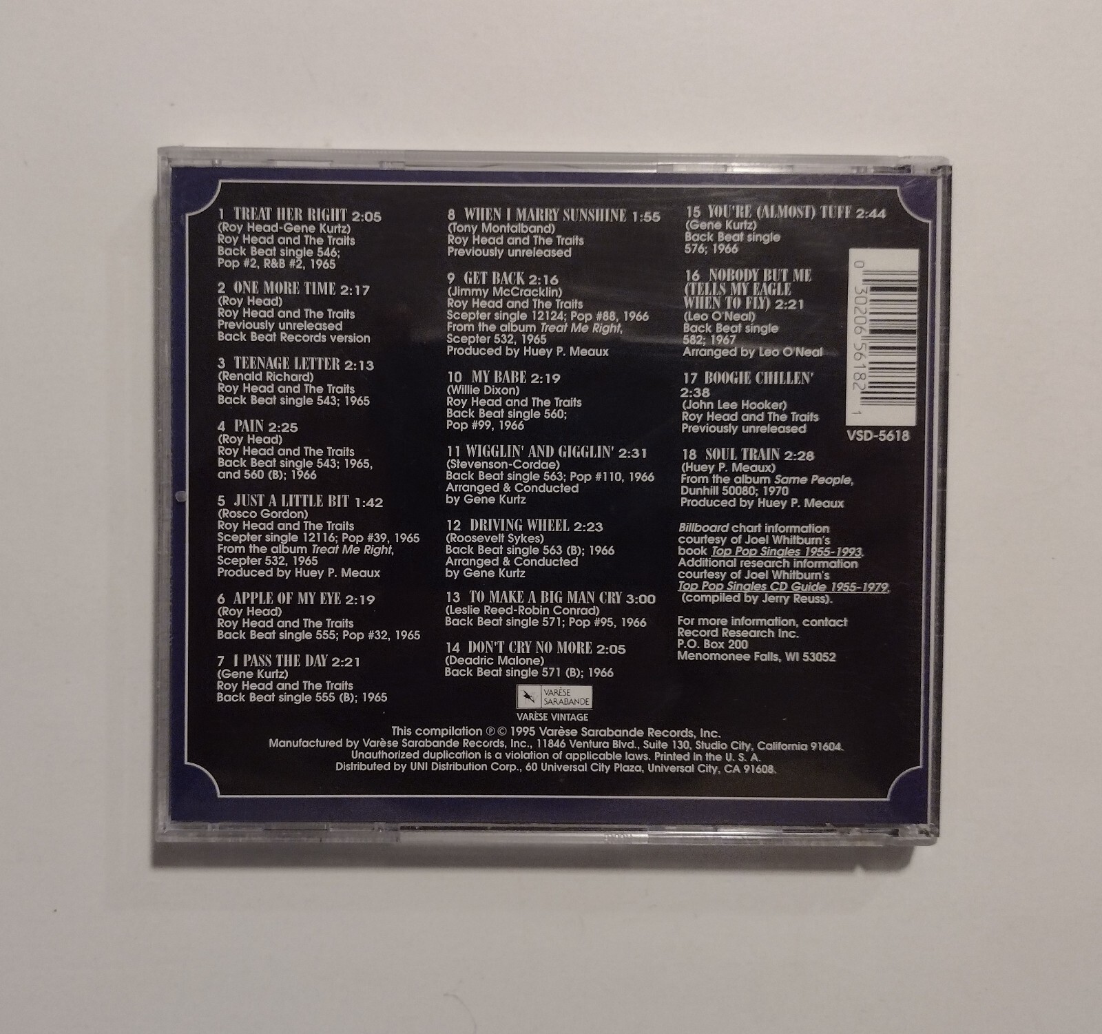 The Best of Roy Head CD Treat Her Right 1995 | eBay