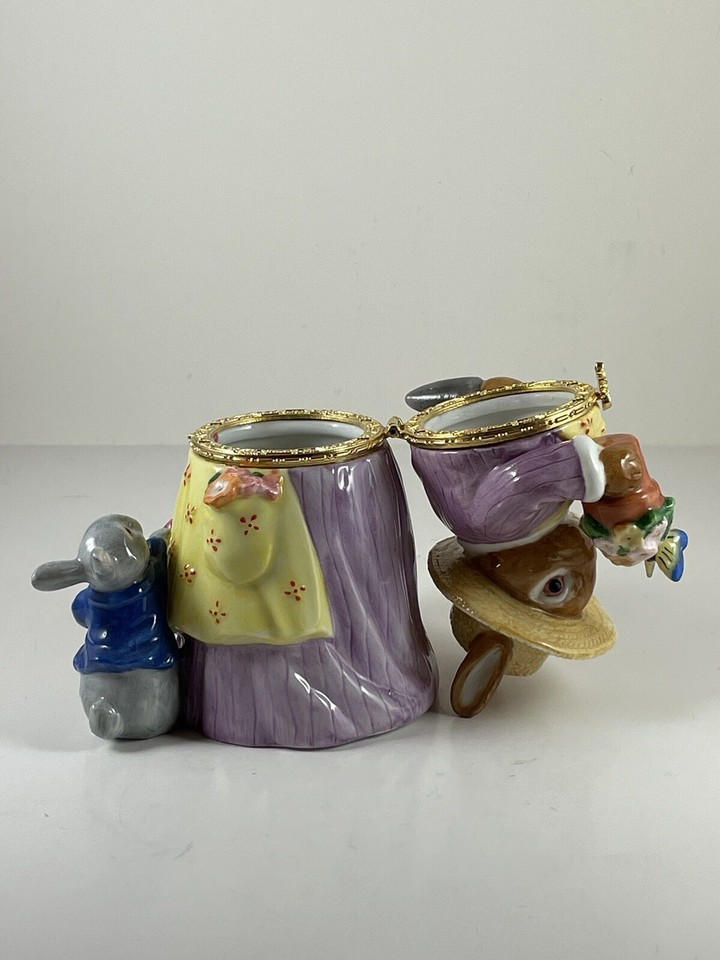 CWC Bunny Rabbit Spring Easter Gardening Hinged Trinket Box | eBay