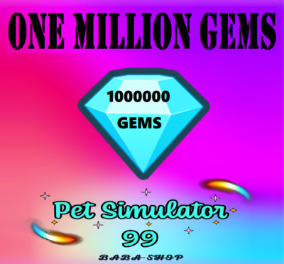One Million Gems - 1M Diamonds - 1,000,000 gems - Pet Simulator 99 ...