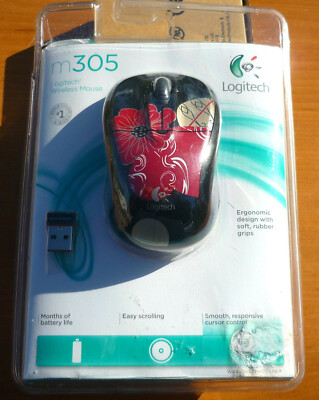 Logitech M305 Wireless Optical Mouse Midnight Flower w/ Receiver - NEW ...