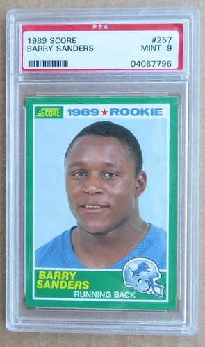Barry Sanders 1989 Score #257 PSA 9.0 MINT Rookie Card RC Detroit Lions ...
