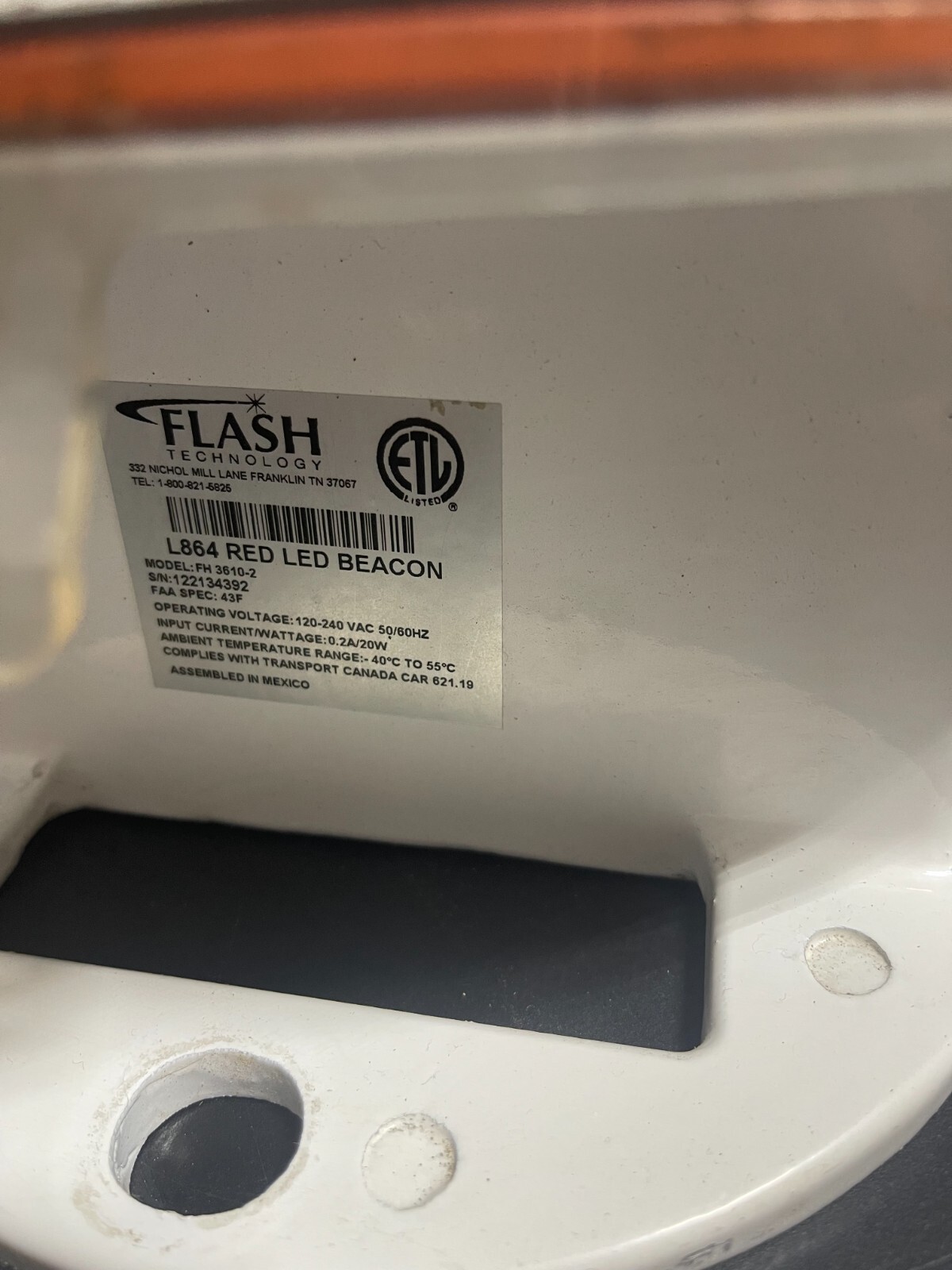 Dialight Corp L864 Red Flashing Beacon 120 to 240vac Catalog ...