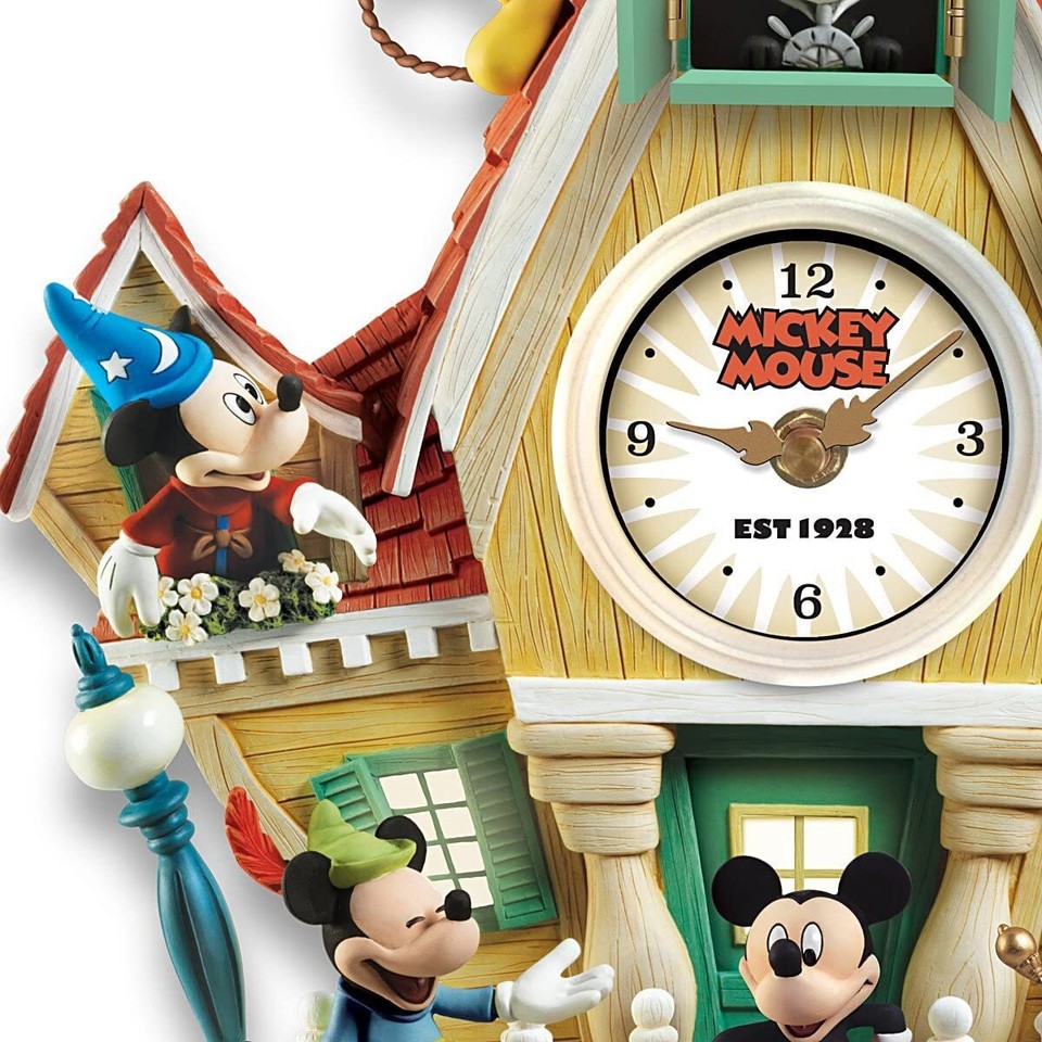 Disney Mickey Mouse Through The Years Cuckoo Clock with Lights Music ...