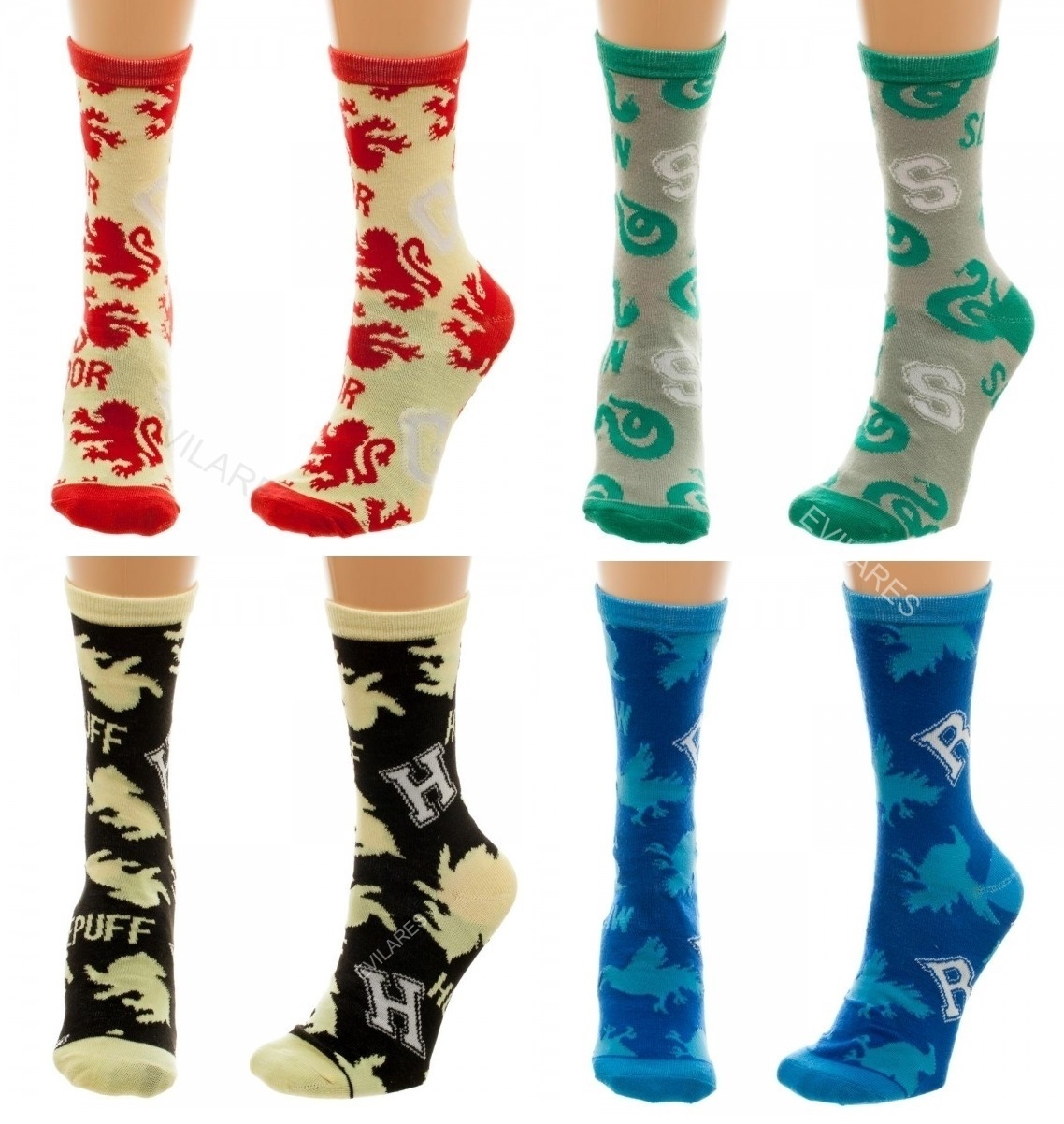 Harry Potter Junior Crew Socks Bundle GRYFFINDOR SLYTHERIN HUFFLEPUFF ...