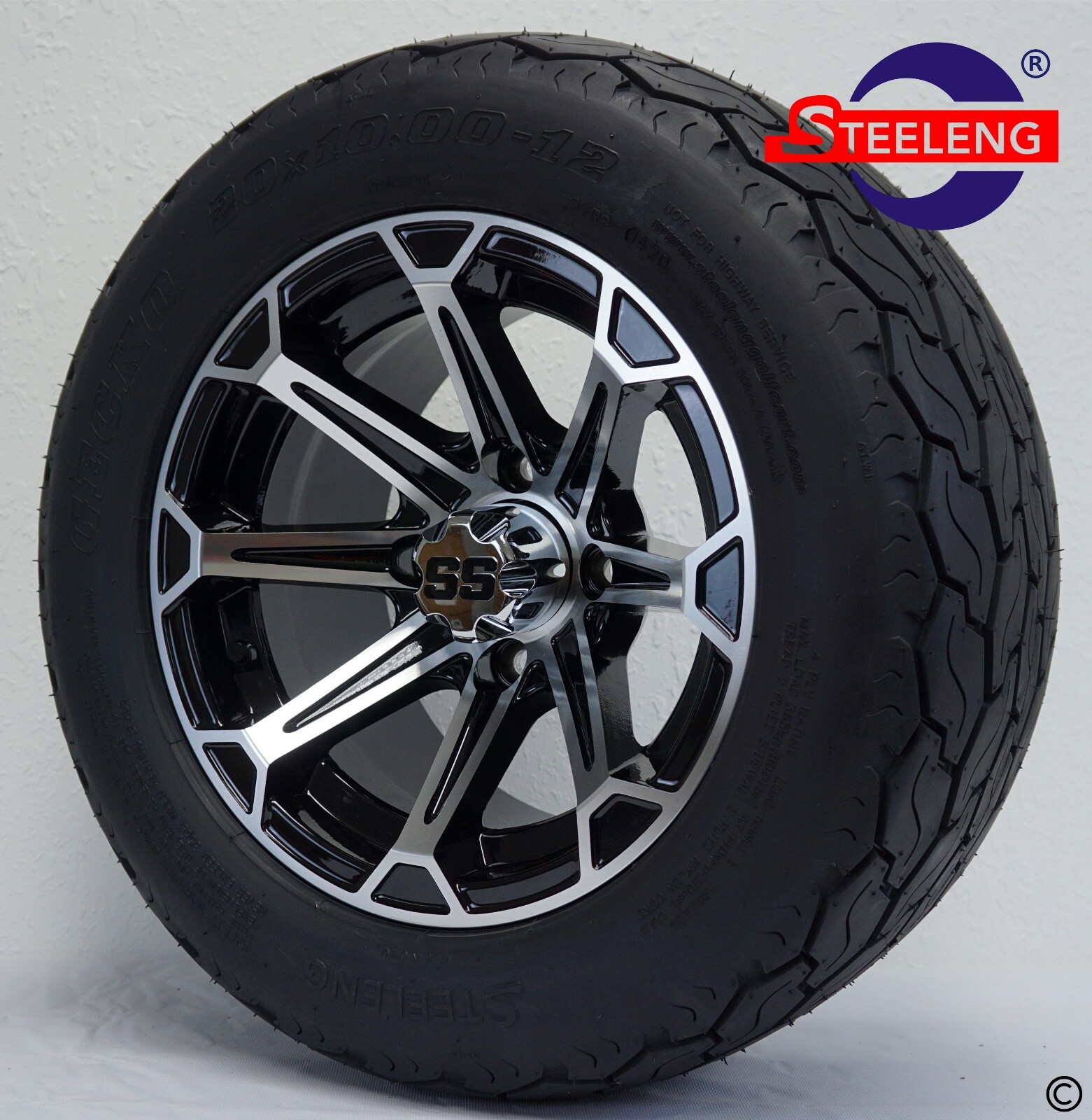 GOLF CART 12" 'FANG' WHEELS/RIMS and 20"x10"-12" GECKO TURF/STREET ...