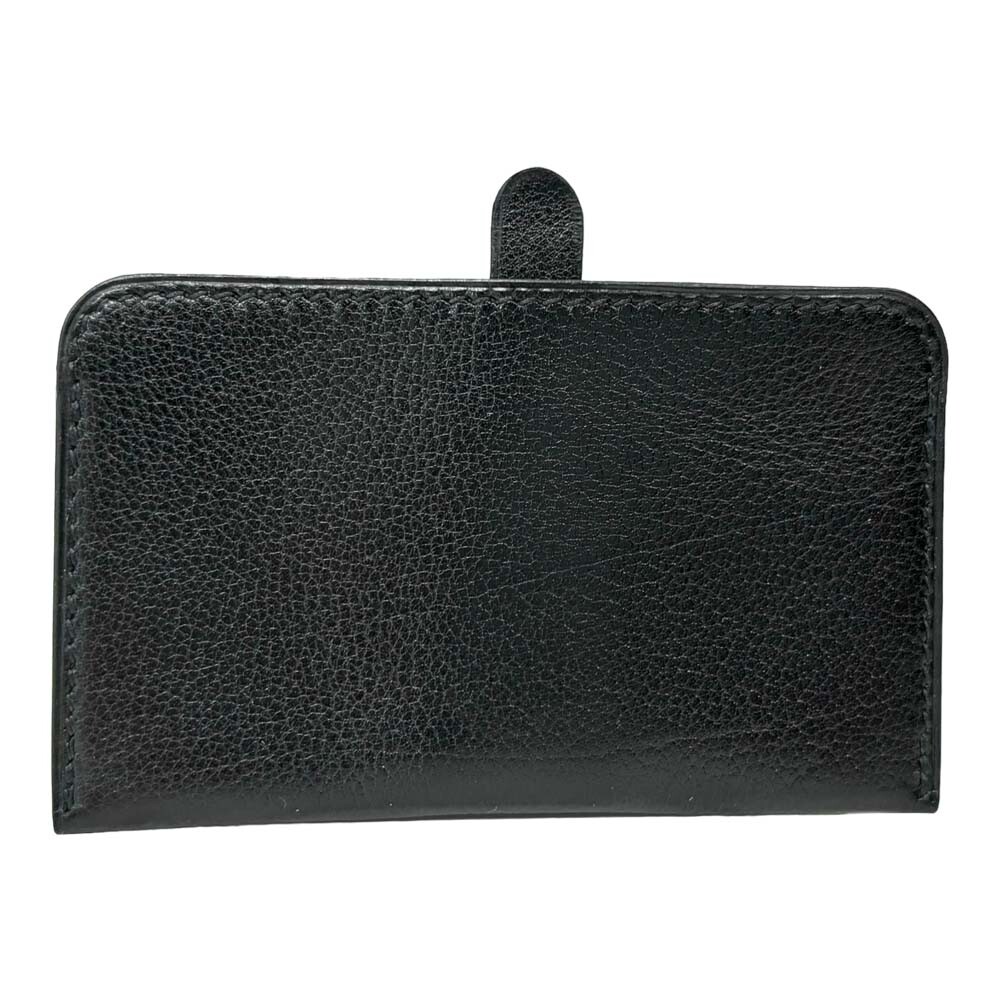 HERMES Card Case Black Box Calf Leather Unisex with B… - Gem