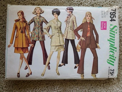 Vtg Simplicity Sewing Pattern #7954 Skirt/Bell Bottom Pants Size 12 ...