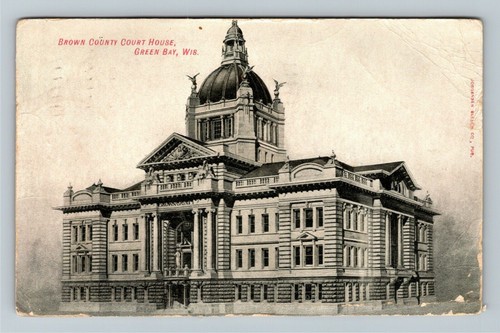Green Bay WI-Wisconsin, Brown County Courthouse c1908 Vintage Souvenir ...
