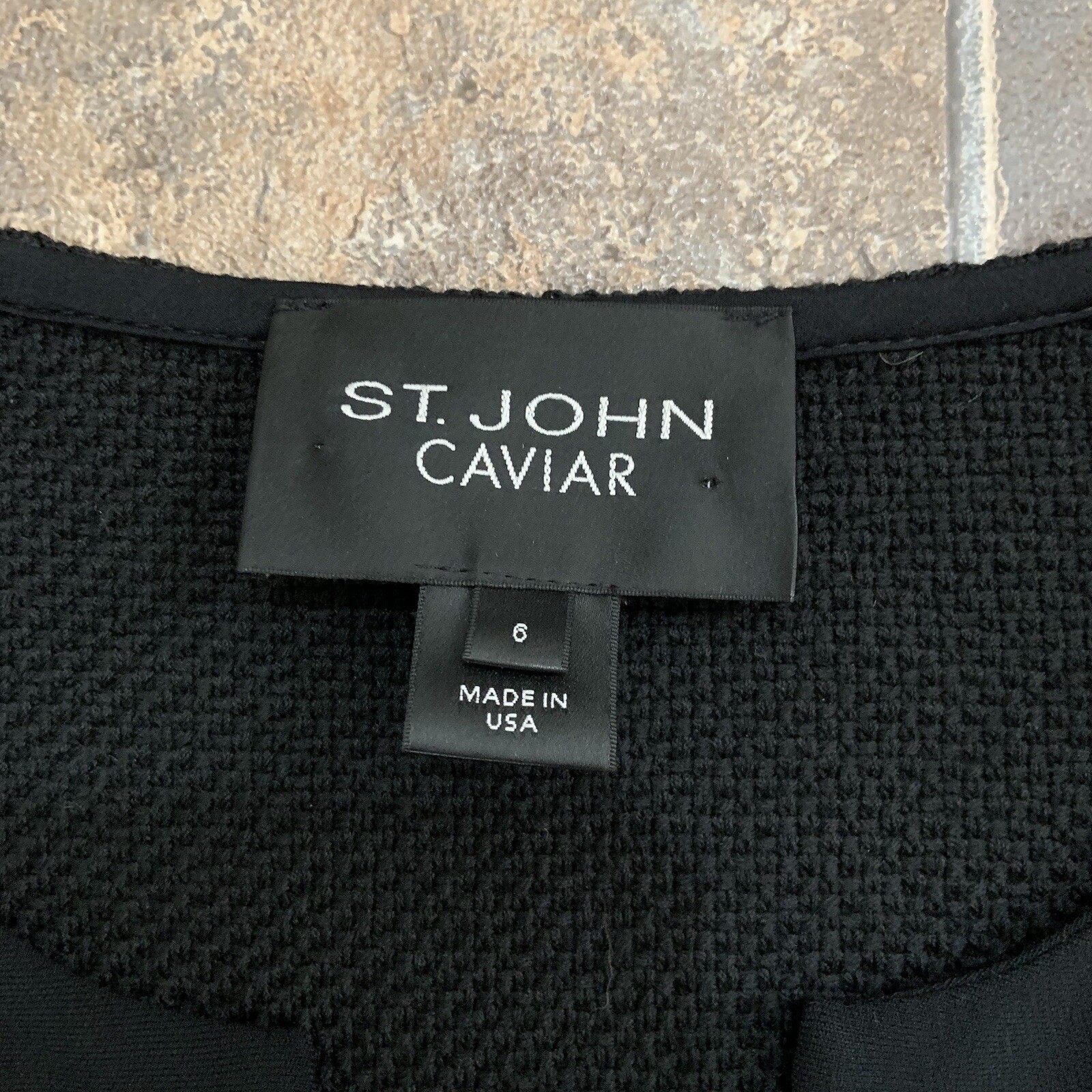 St. John Caviar Women’s Size 6 Black Single Button Blazer Jacket Wool ...