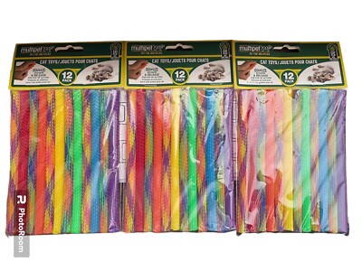 X's 36 Straws Multipet Kitty Straw Cat Toy 3 Packs of 12 Thrill Chase ...