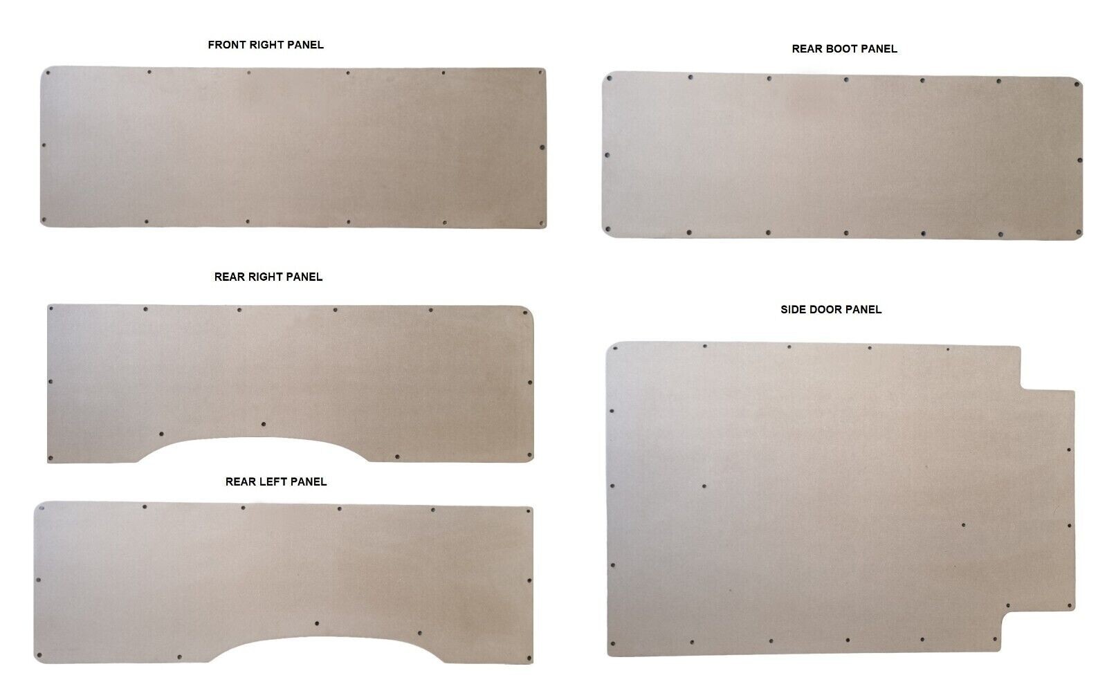 Wall Sheet Panels for TOYOTA HIACE LWB Interior Cargo X5 (2005 to 2019 ...