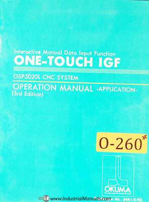 Okuma One Touch IGF, Lathe Operations Applications Manual Year (1990 ...