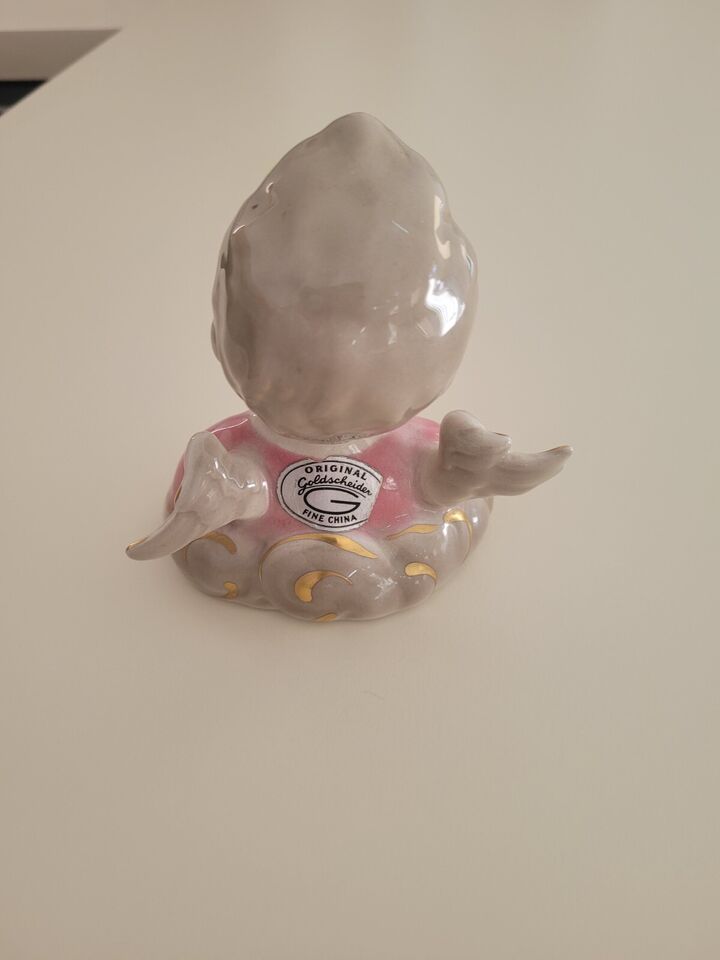 VINTAGE GOLDSCHEIDER Vienna Bust Cloud Blue Eyes Angel Cherub Figurine ...