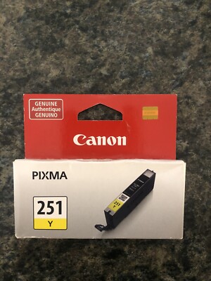 Canon CLI-251 Yellow Ink Tank for PIXMA iP7220, MG5420, MG6320 Printers ...