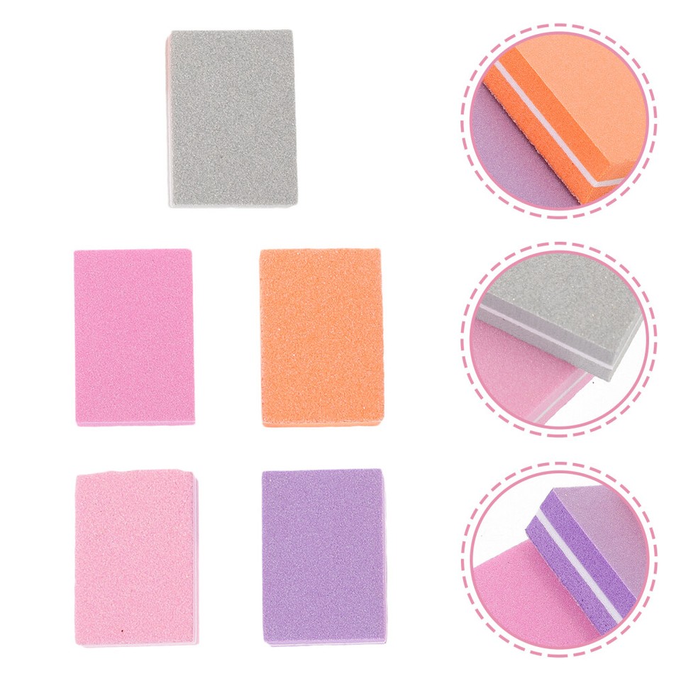 50 Pcs Nail File Buffer Block Sponge Sanding Buffing for Natural Nails ...