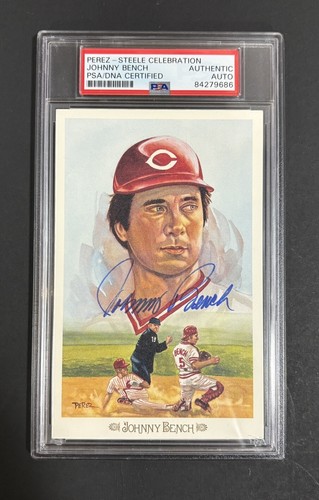 Johnny Bench Signed Perez-Steele Celebration Postcard PSA Autograph HOF ...