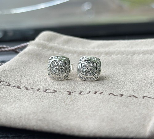 David Yurman 925 Silver 585 Pave' Diamond Petite Albion Stud Earrings ...