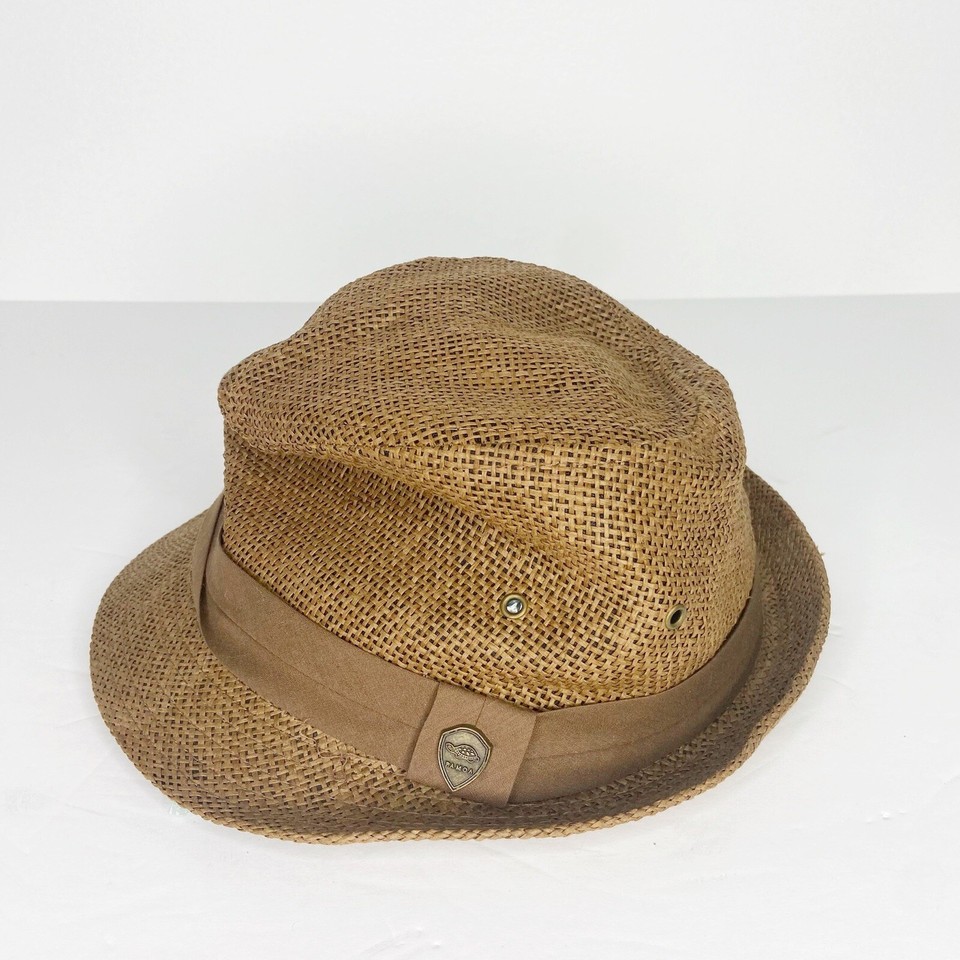 Pamoa Fedora Straw Hat Tan And Brown Mens Size Small/Medium | eBay