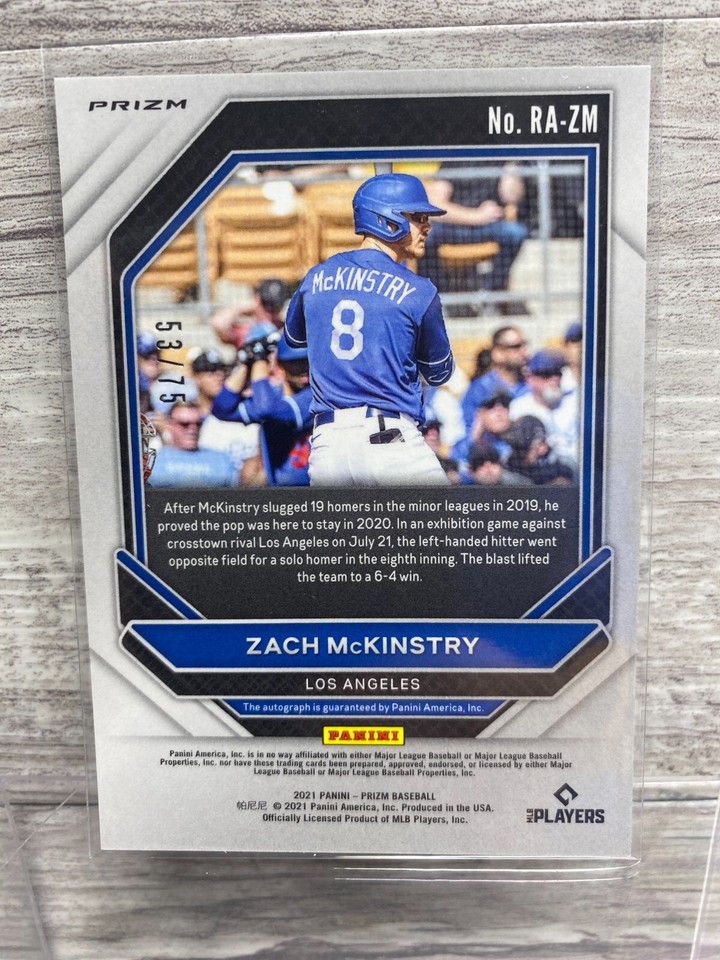 2021 Panini Prizm Zach McKinstry #RA-ZM Rookie Auto RC RED WAVE PRIZM ...