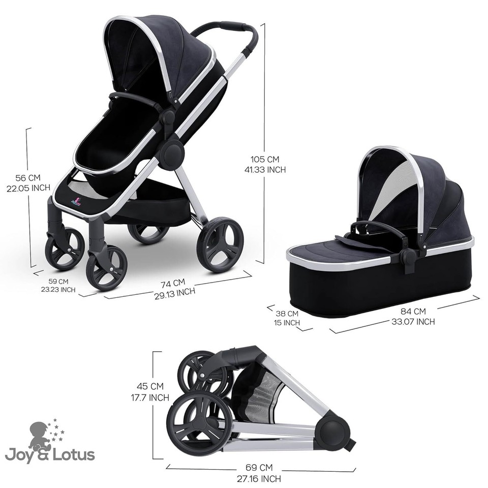 JOY & LOTUS 2 in 1 Convertible Baby Stroller-Folding ...