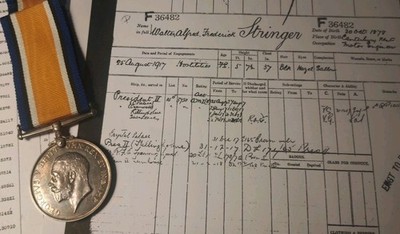 WW1 British War Medal, Act.A.M.1, Stringer, R.N.A.S, Canterbury Man ...
