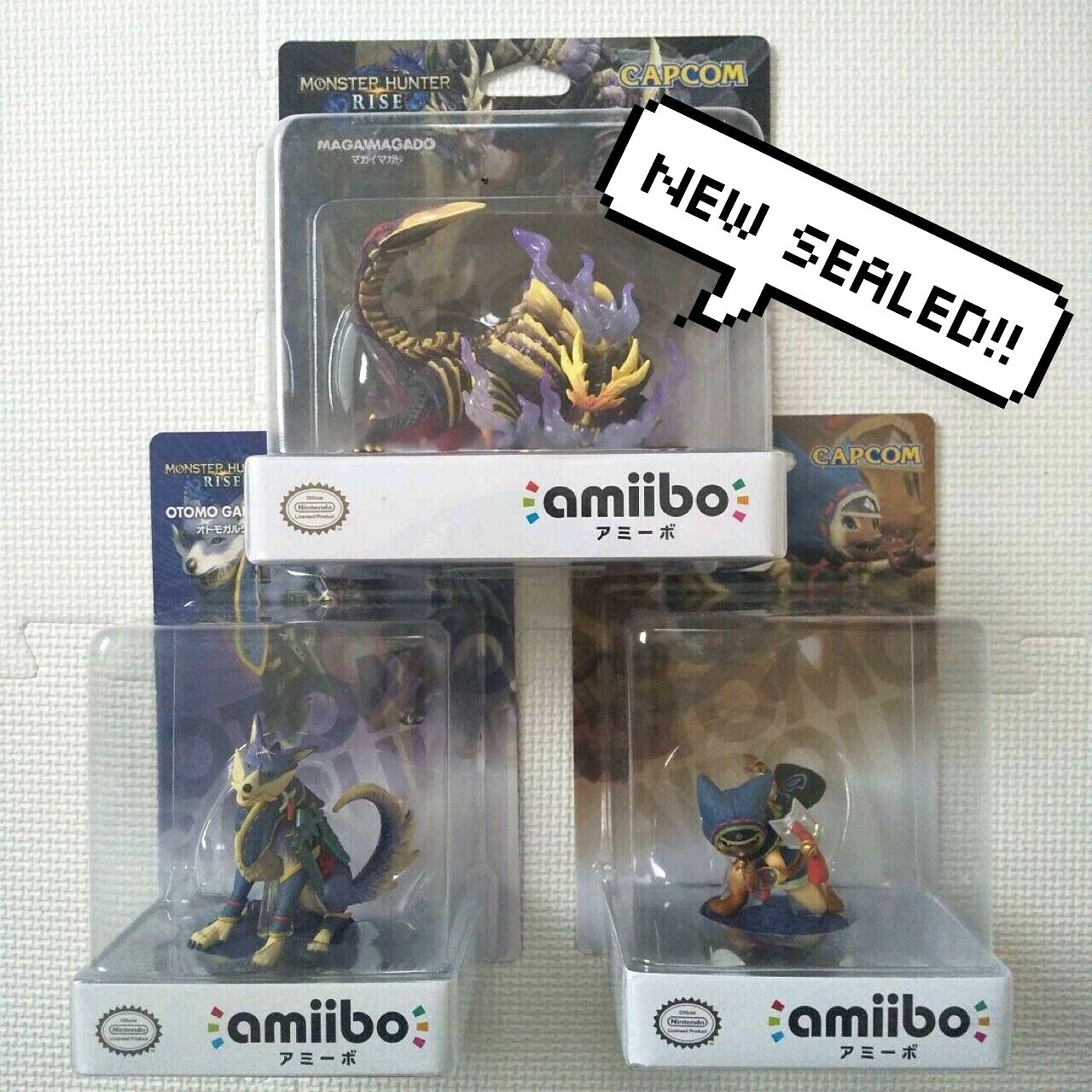 Monster Hunter Rise amiibo Palamute / Magnamalo / Palico set Japan ...