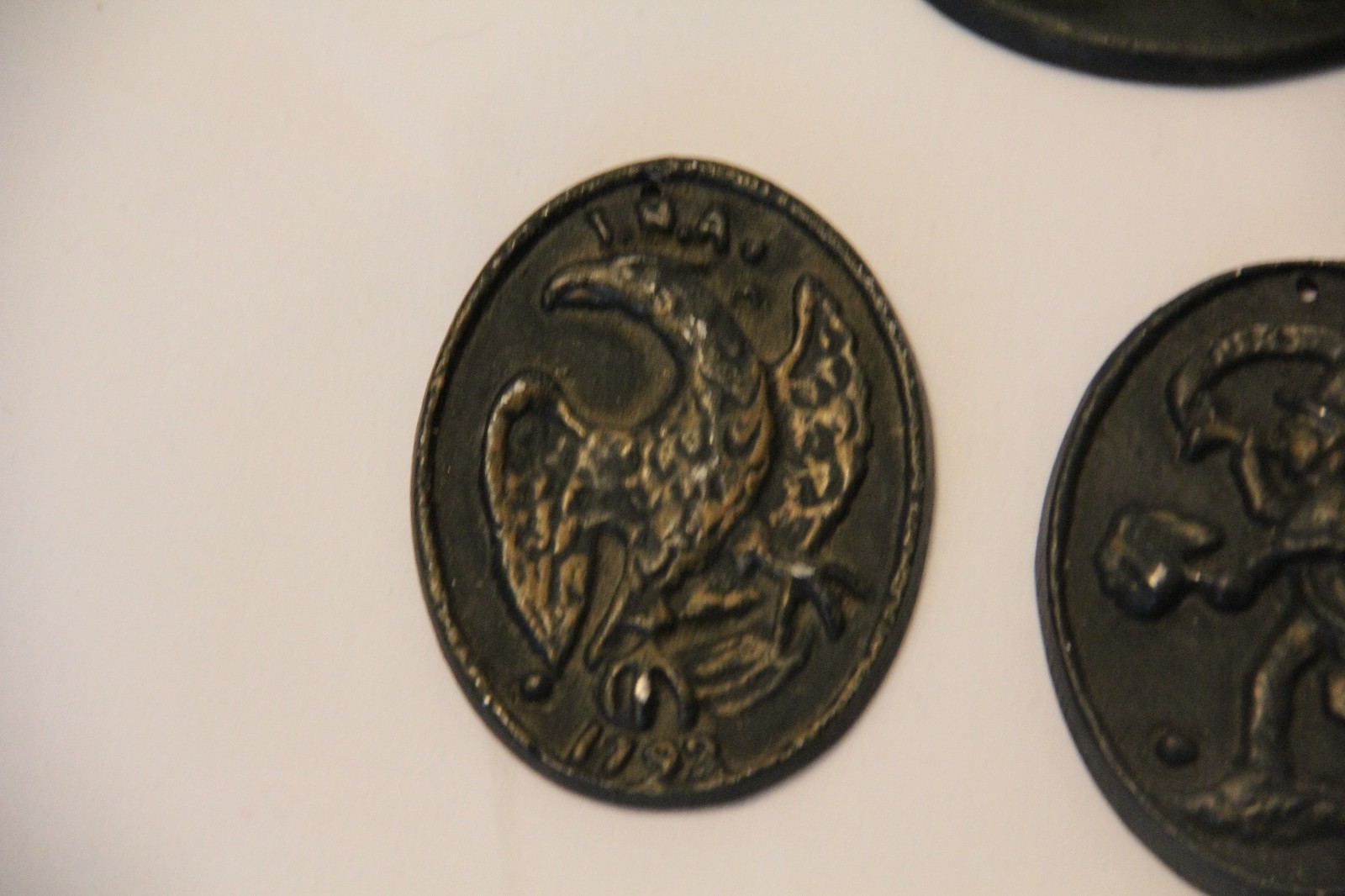 Lot of 6 Plaque Cast Iron Fireman's Insurance F A 1817 Eagle Hose U F ...