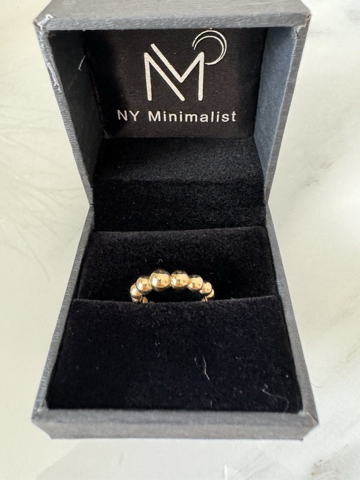 14K Gold Bead Ring, 14K Knuckle Band, Bead Band, Beaded Gold Ring ...