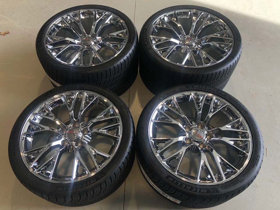 Chrome C7 Z06 ZO6 Corvette Wheel Michelin Pilot Sport AS4 ZP Tire ...