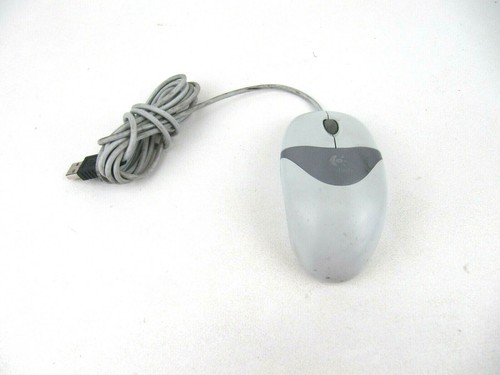 LOGITECH USB MOUSE CORDED OPTICAL TRACKING WIRED WHITE PC SCROLL WHEEL ...
