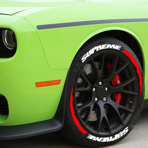 8 Sets SUPREME Tire Lettering Sticker 1.06" 14"-22" Quality Conjoind ...