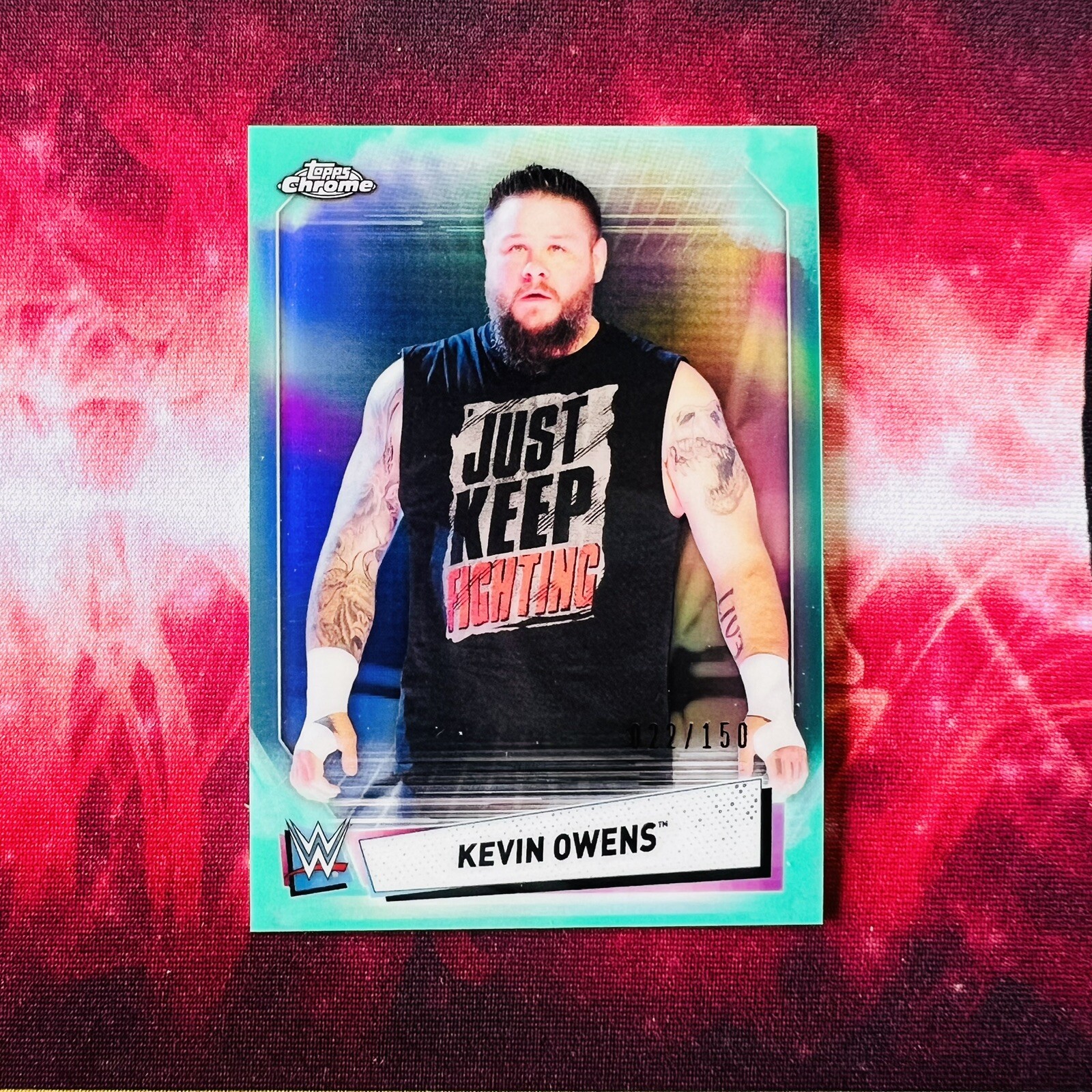 2021 Topps Chrome WWE Teal Refractor #58 Kevin Owens #'d 22/150 Tag ...