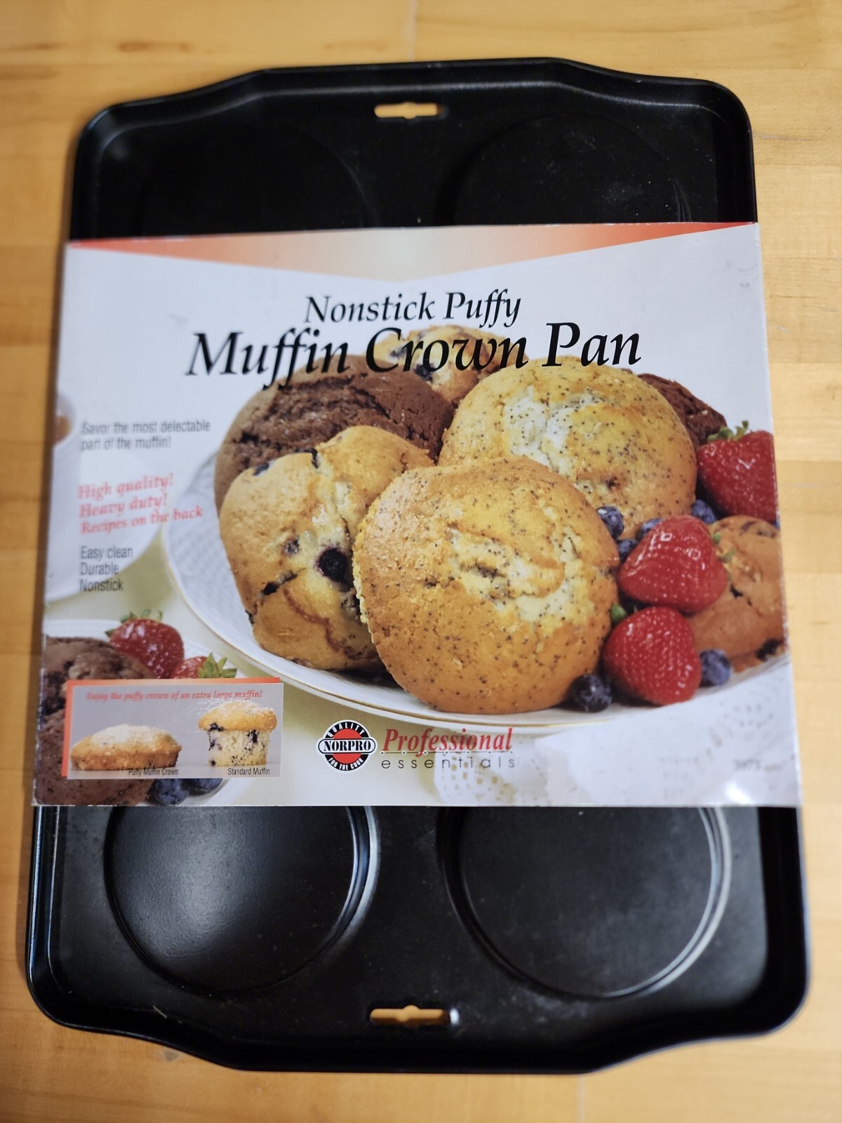 Norpro Puffy Muffin Top Pan Makes 6 Non Stick High Rise Crown 4" Wide ...