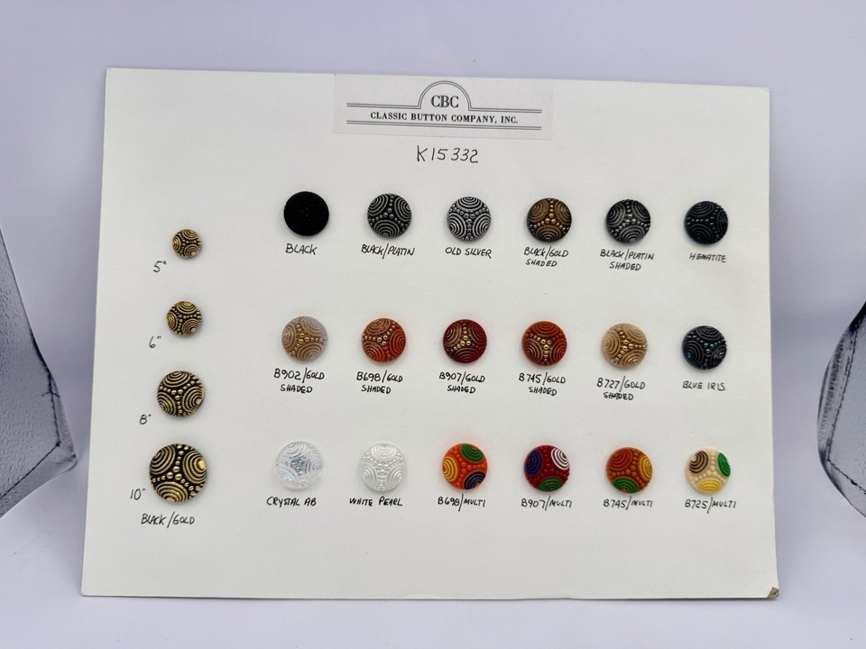 22 Vintage Glass Buttons Shank Back Matching Design Mixed Colors Card ...
