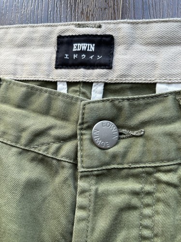 Edwin Japan 55 Chinos W32 L31 “Army Green” Slim Fit / Tapered Leg BNWOT ...