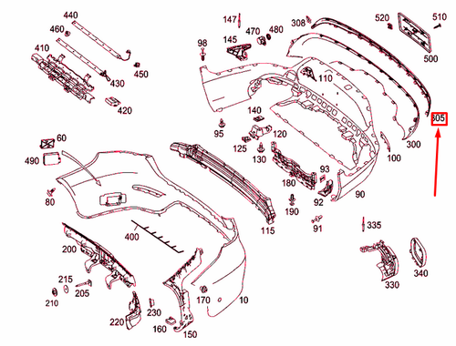 MERCEDES-BENZ GLC X253 Rear Bumper Chrome Trim A2538851000 NEW GENUINE ...