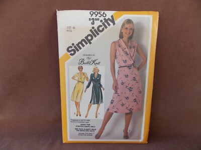 Simplicity Misses Stretch Knit Dress Size 16 Uncut Pattern 9956 | eBay