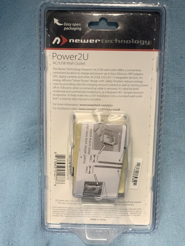 Newer Technology Power2U AC/USB 20A Ivory Wall Outlet w/2 USB Charging ...