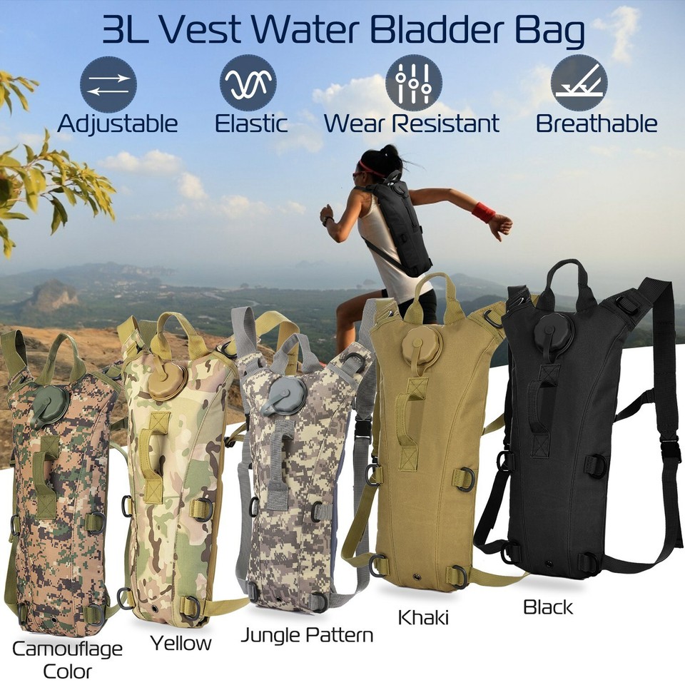 3L Water Bladder Bag Tactical Military Hiking Cycling Hydration ...