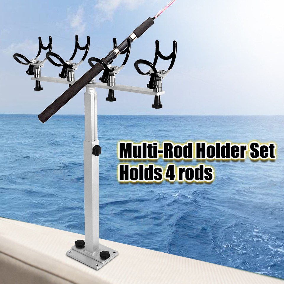 Fishing Rotation Pole Rack Aluminum PVC Coated Fishing Rod Holder Boat ...