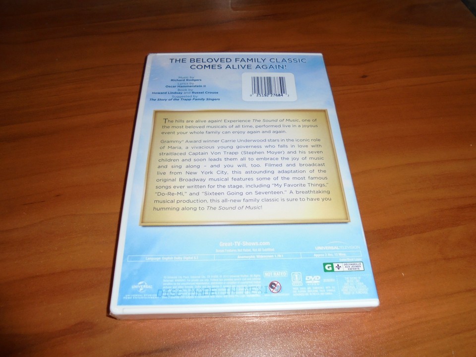 The Sound of Music Live (DVD, Widescreen, 2013) NEW Carrie Underwood ...