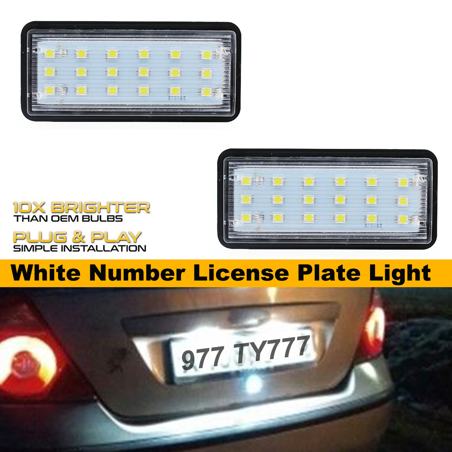 2x No Free LED License Plate Light For Toyota Land Cruiser Prado Lexus ...