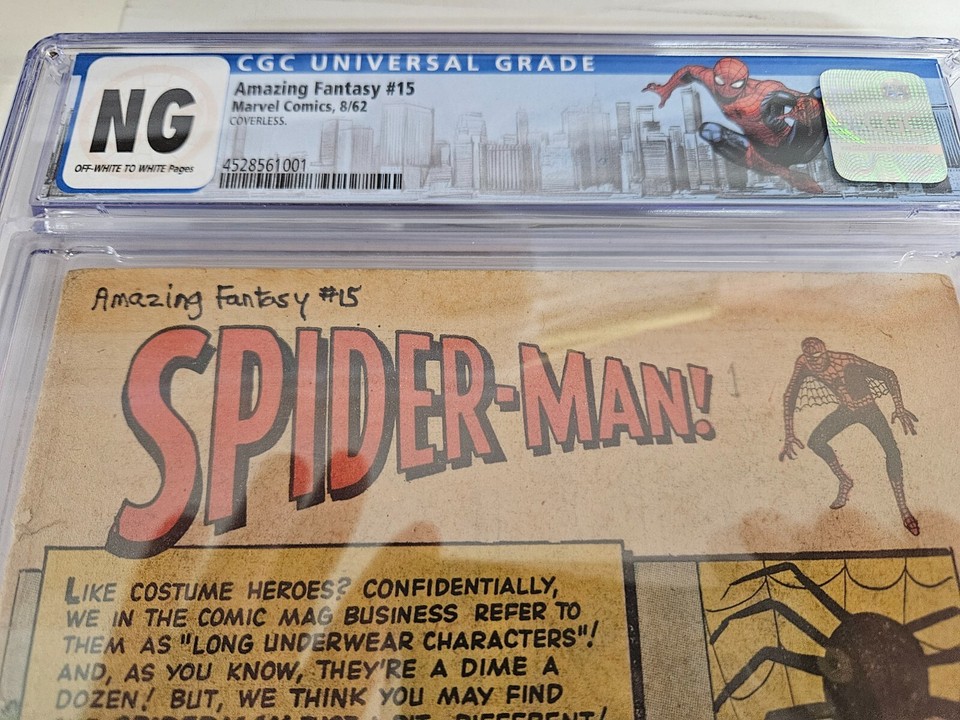 Amazing Fantasy #15 Spider-Man 1st Appearance Custom Label 1962 CGC NG ...