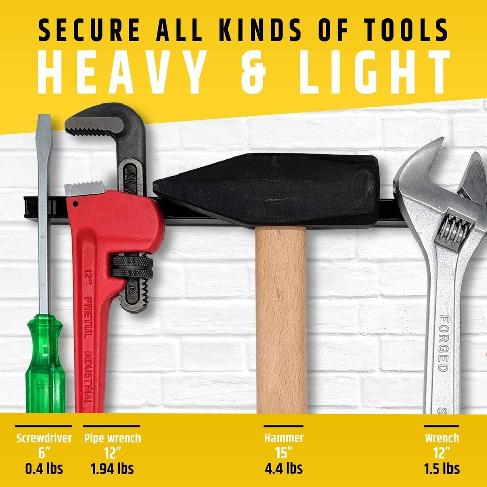 24" Heavy Duty Magnetic Tool Holder Metal Bar Workshop Organizer Rack ...